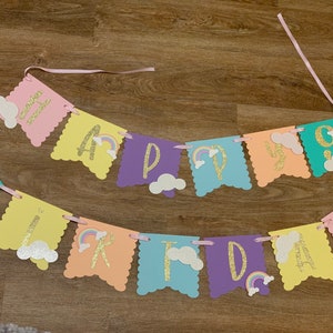 Happy 9th Birthday Banner Cloud 9 Theme - Etsy