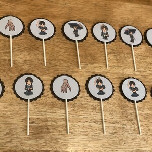 Wednesday Cupcake Toppers - Etsy
