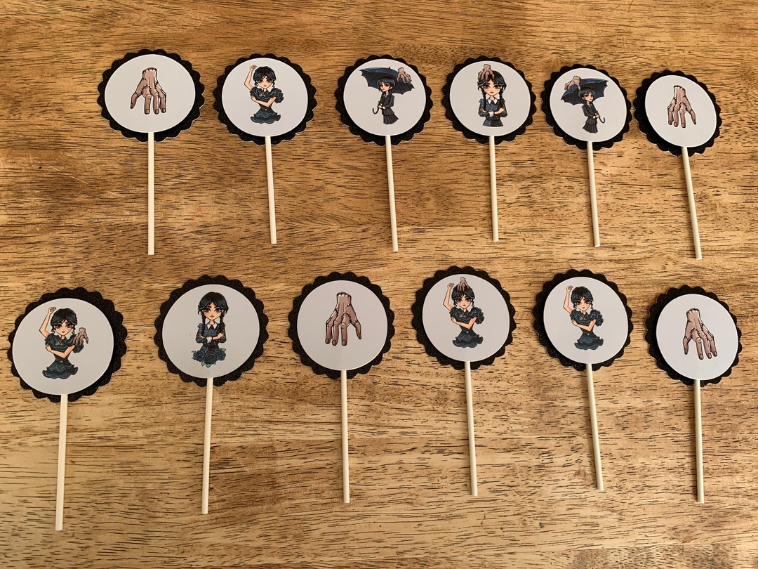 Wednesday Cupcake Toppers - Etsy