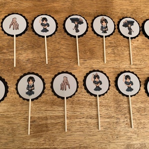 Wednesday Cupcake Toppers - Etsy