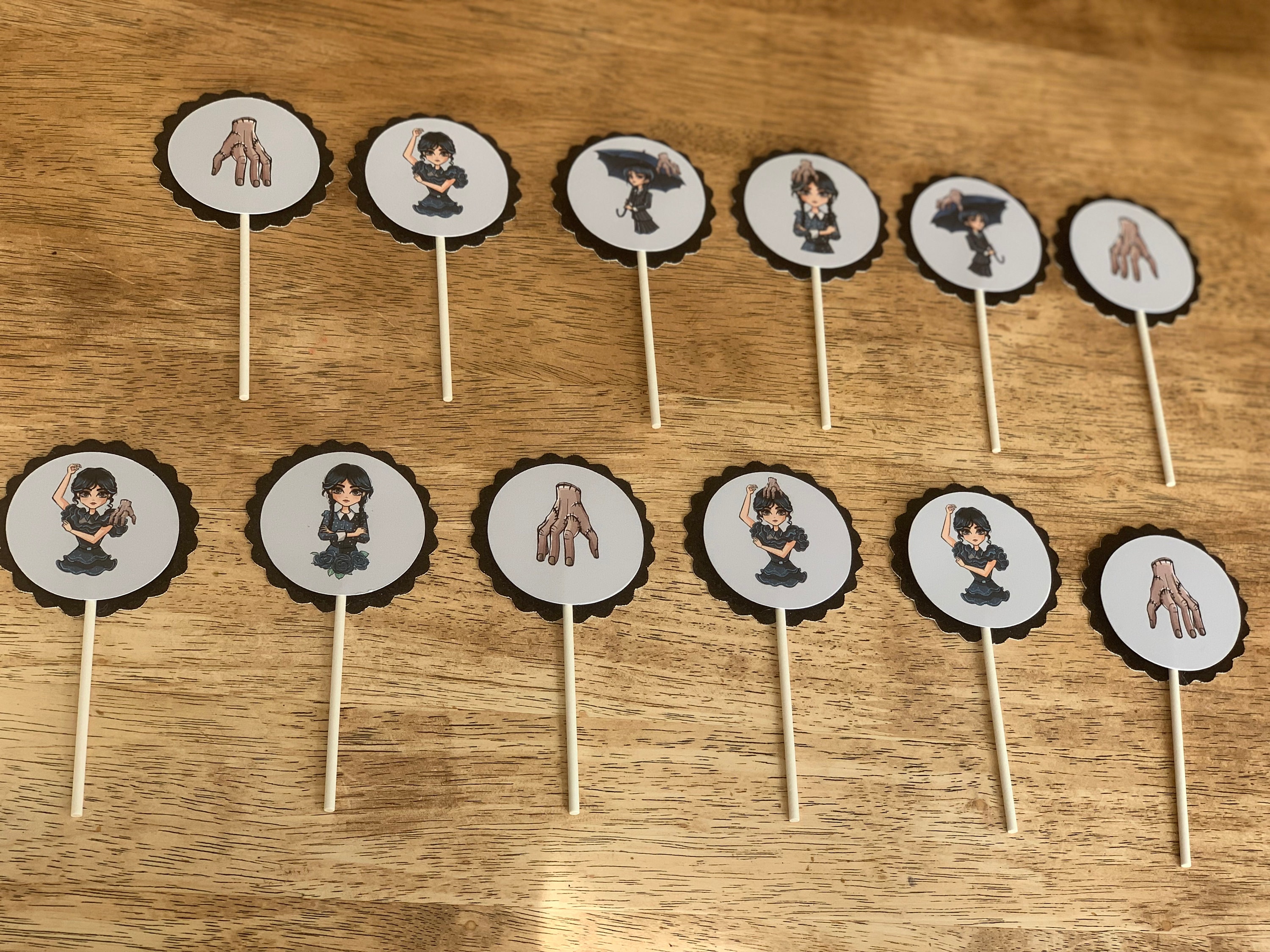 Wednesday Cupcake Toppers - Etsy