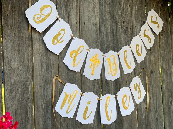 God Bless Banner Baptism Banner First Comunion Banner | Etsy