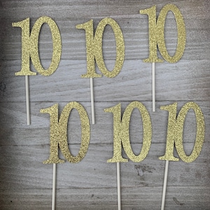 Double Digit Cupcake Toppers| Number 10 Cupcake Toppers - Etsy