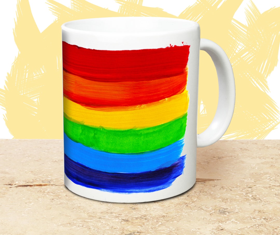 Cup With Rainbow Colours Pride Colours June 2021 LGBTQ Cup Gay Gay ...