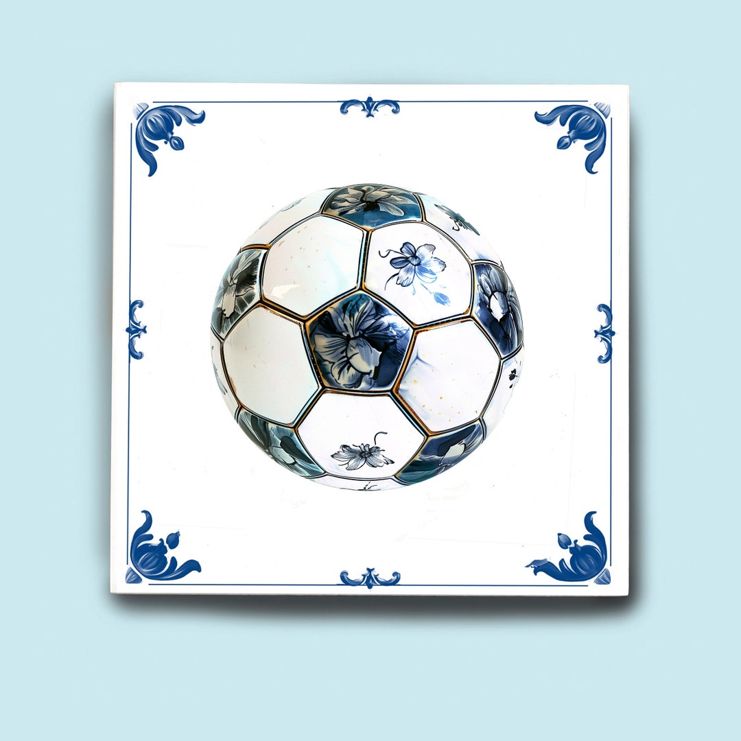 Football European Championship 2024 Tile, Delft Blue, Ball for Football ...