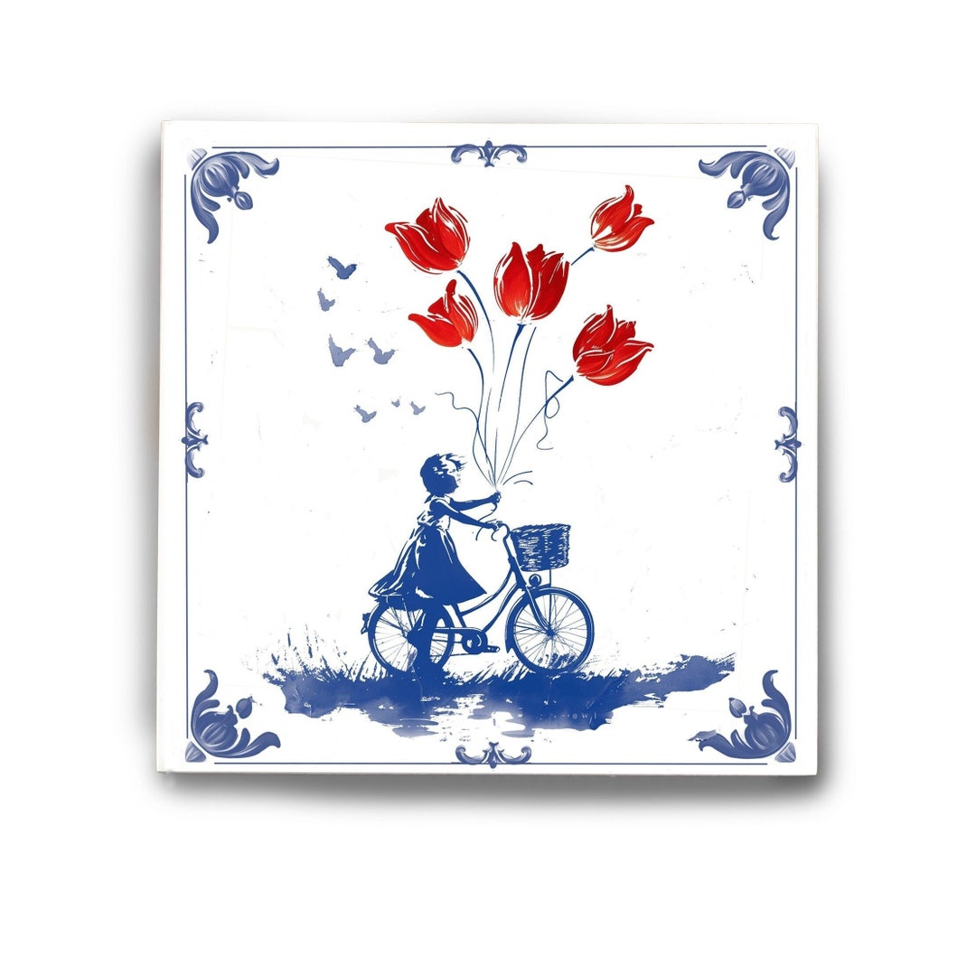 Delft Blue Ceramic Tile, Coaster, Ceramic Tile, Delft Blue Wall Tile ...