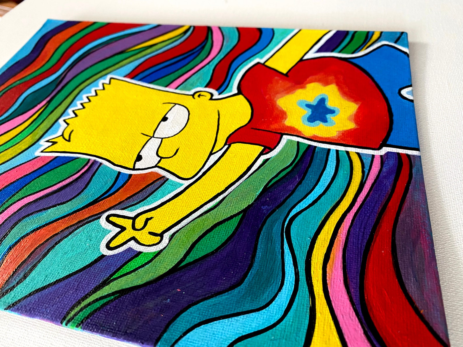 10''x8'' Bart Simpson Psychedelic style // | Etsy