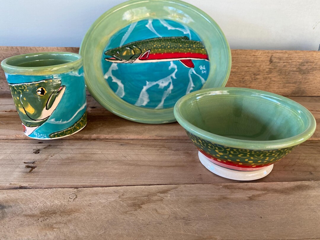 Brook Trout Dinner Set 3 - Etsy