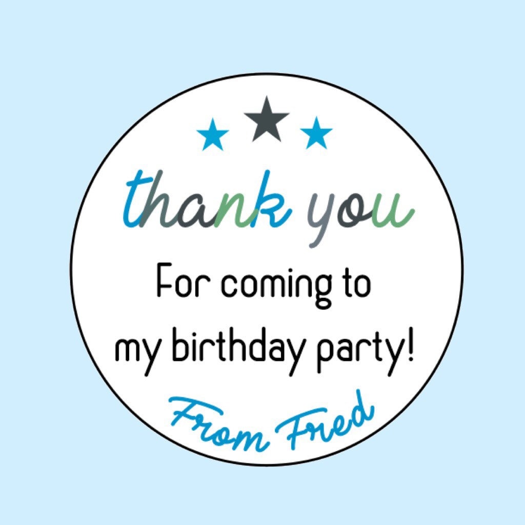 35x Thank You for Coming to My Birthday Circle 30mm Thank You - Etsy