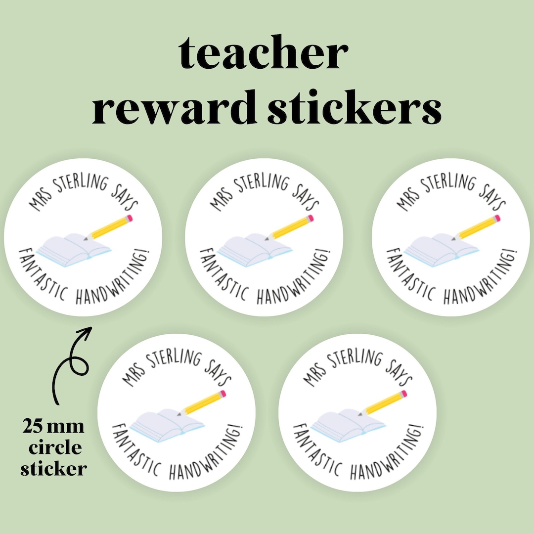 Fantastic Handwriting! English Teacher Custom School Stickers Book ...
