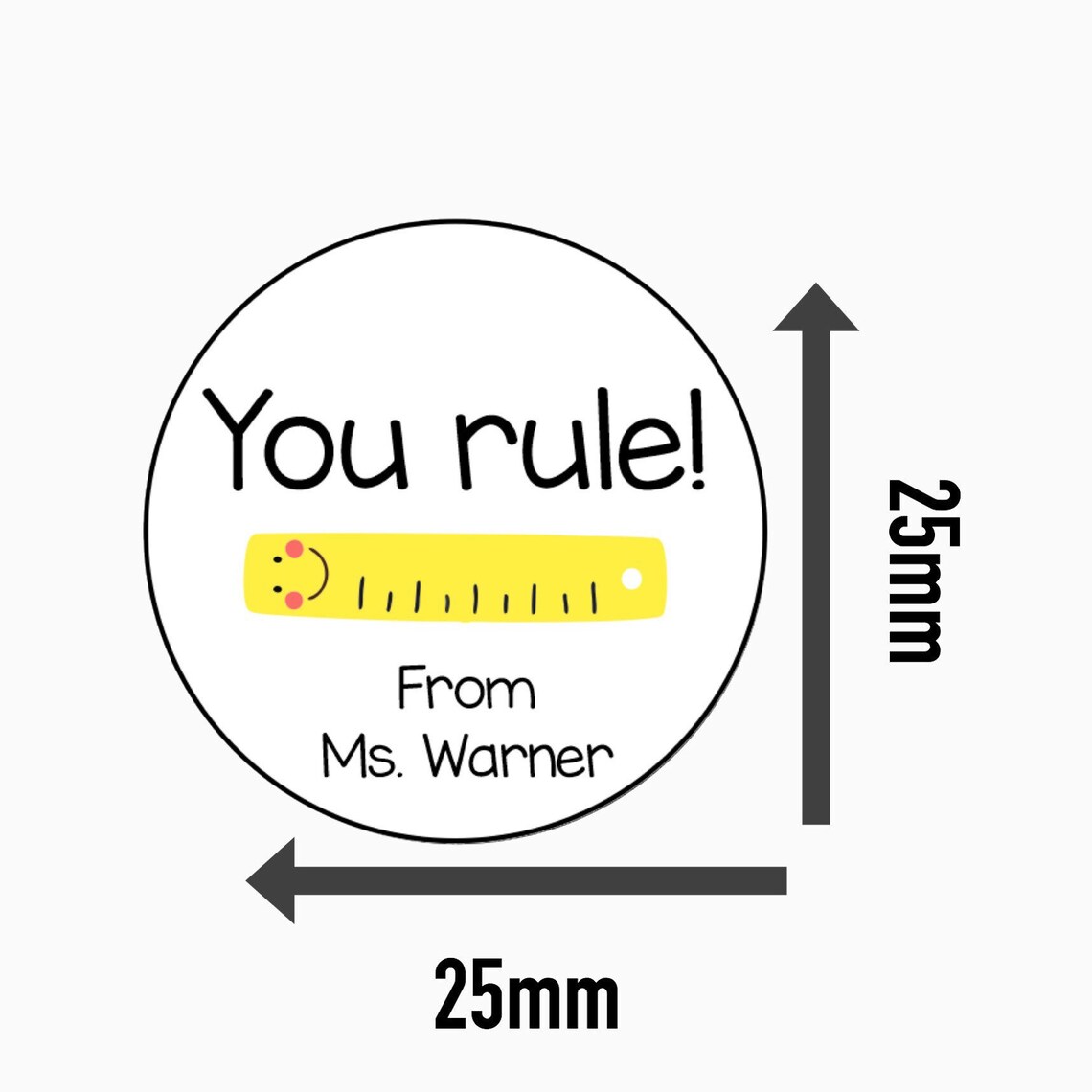 35x You Rule Smiley Ruler Personalised Good Work Teacher - Etsy UK