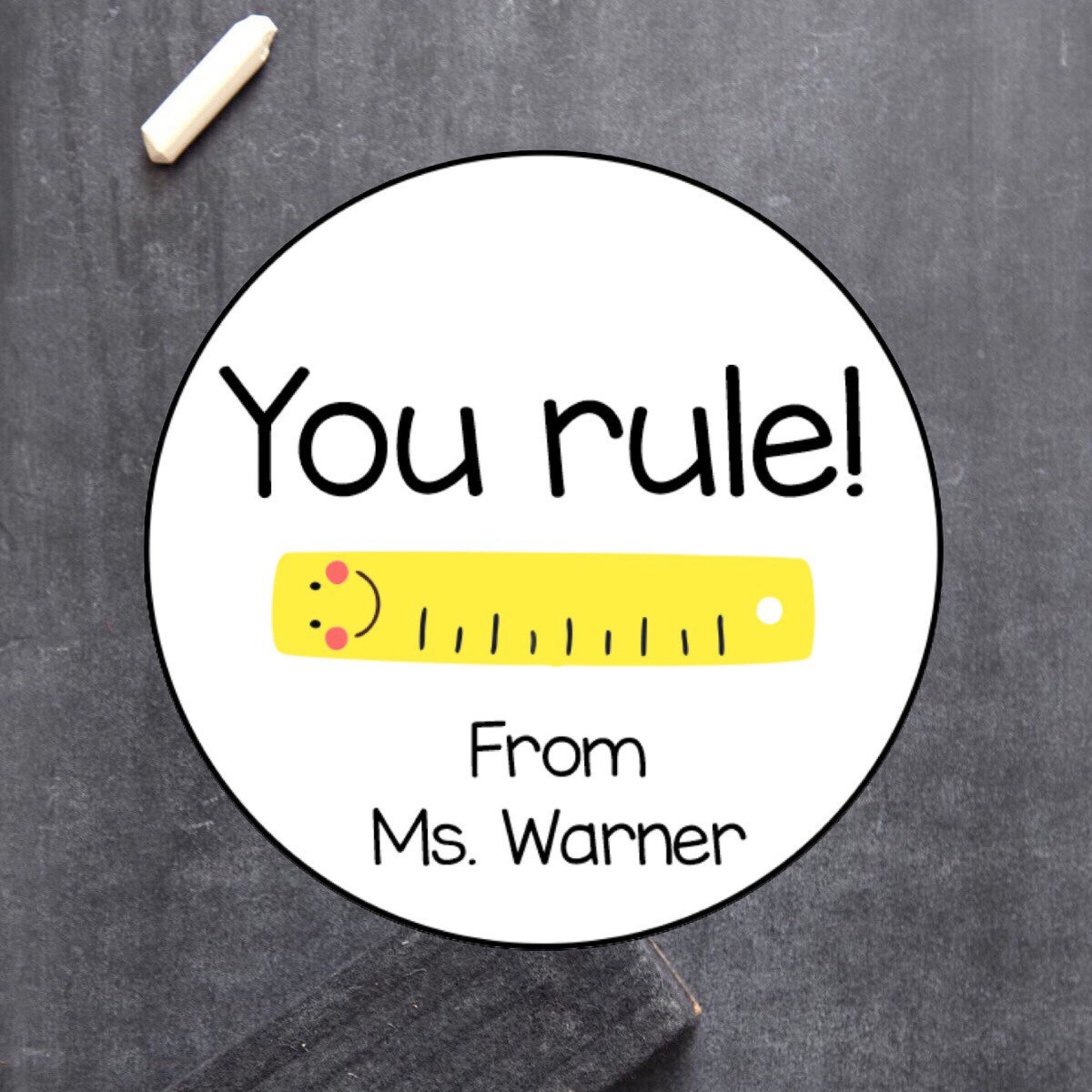 35x You Rule Smiley Ruler Personalised Good Work Teacher - Etsy