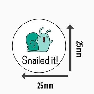 Snailed It Good Work Cute Snail Well Done Stickers Teacher Textbook ...