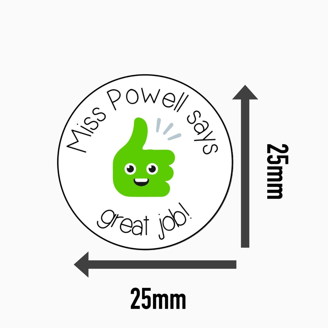 Great Job Praise Thumbs up Well Done Stickers Teacher - Etsy