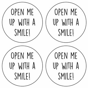 35x Open Me up With A Smile Packaging Small Business Shipping Circle ...