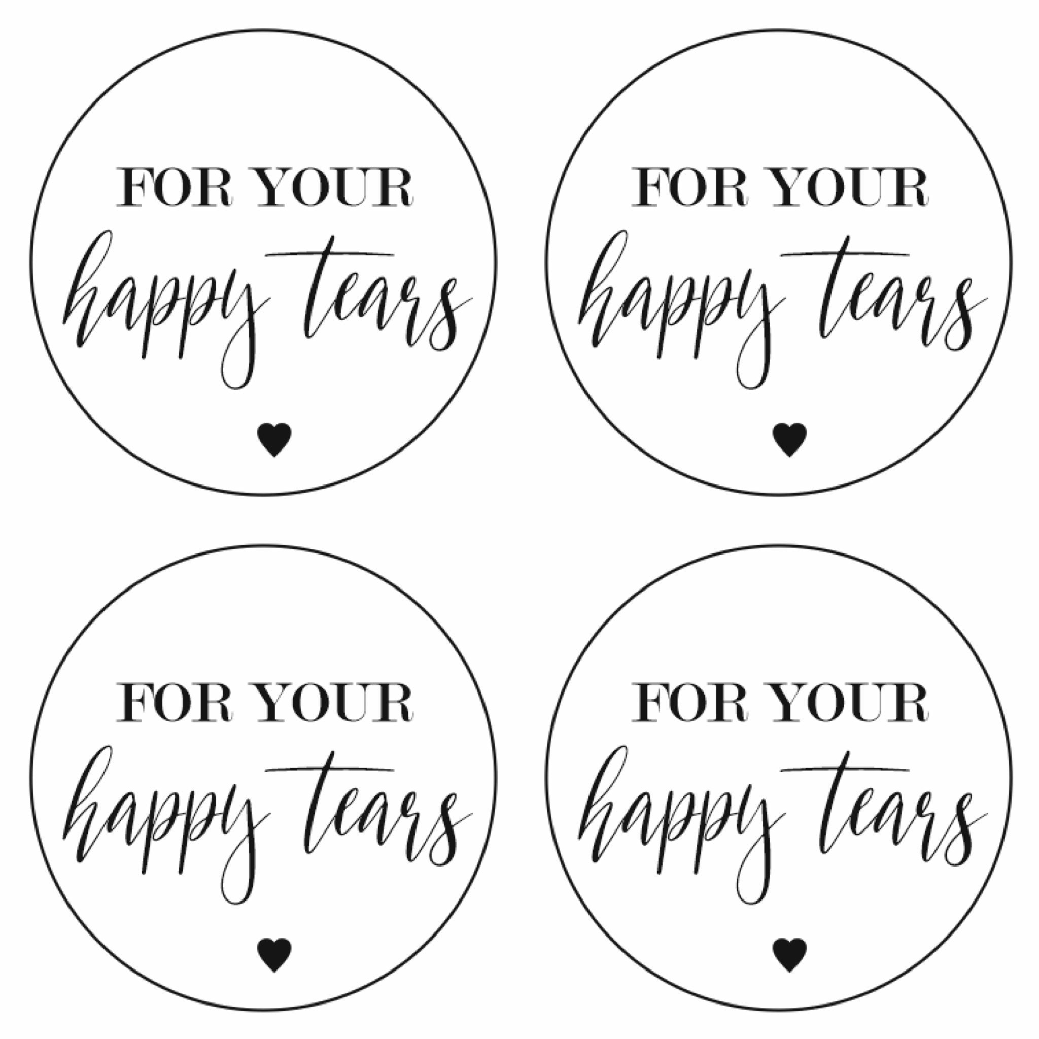 For You Happy Tears Tissue Labels Guests Wedding Ceremony 35x - Etsy