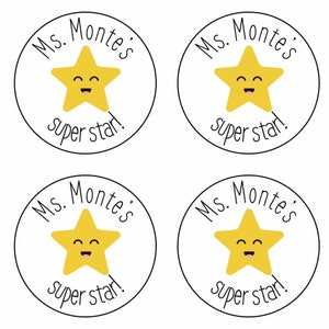 35x Personalised Superstar Good Job Teacher Praise Textbook School ...