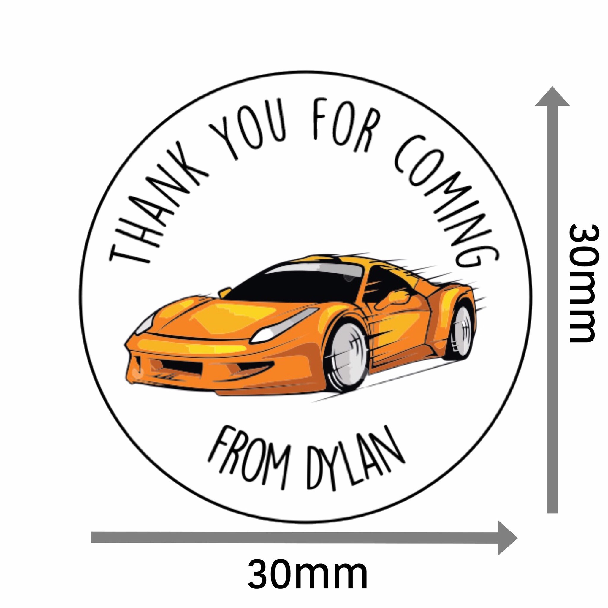 Gracias Race Car Boys cumpleaños regalo Círculo deportivo 30mm | Etsy