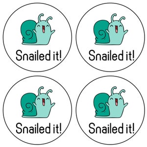 Snailed It Good Work Cute Snail Well Done Stickers Teacher Textbook ...
