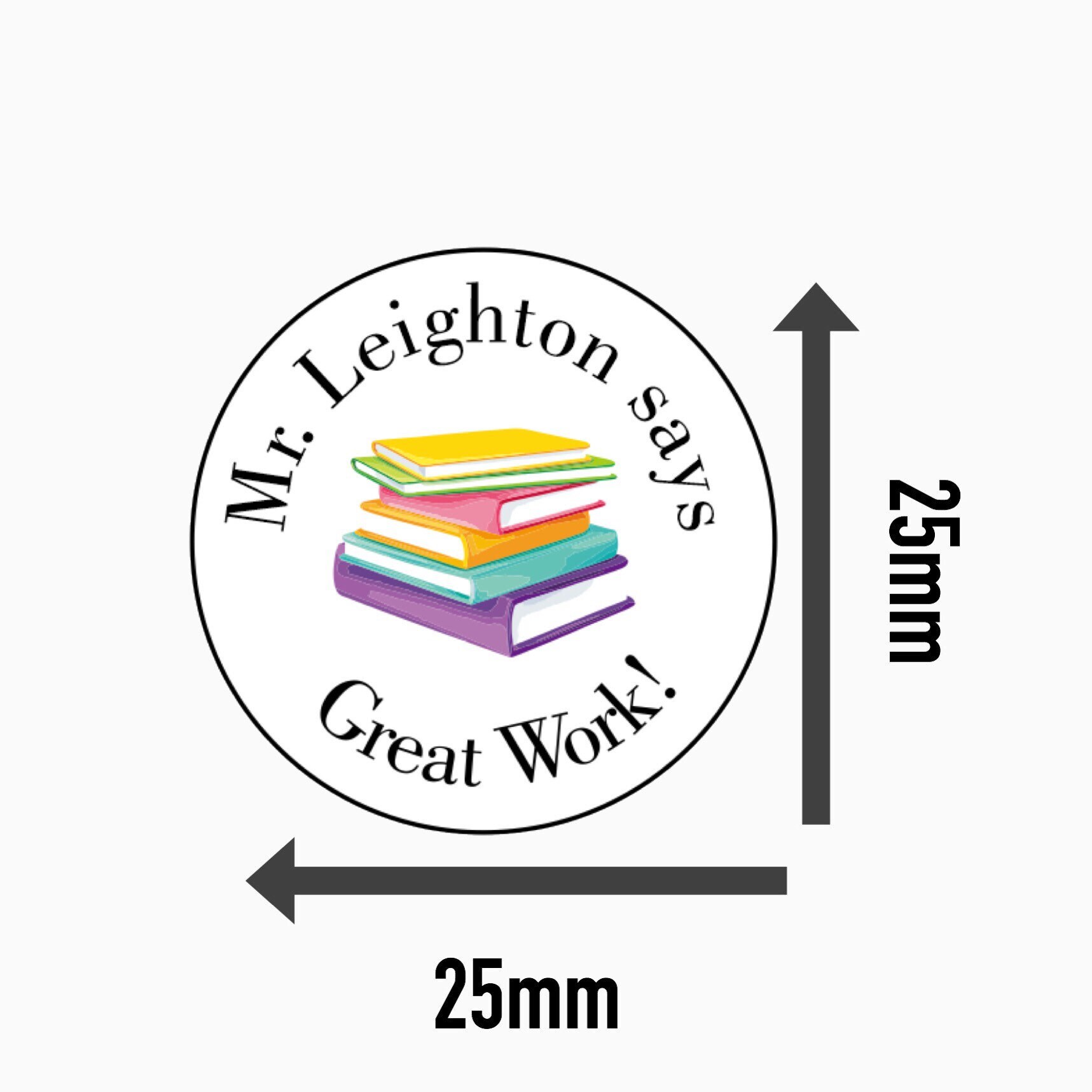 Great Work! Stacked Books Praise Well Done Stickers Teacher Textbook ...