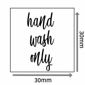 Hand Wash Only Care Instructions Laundry 30mm Handmade Custom Craft ...