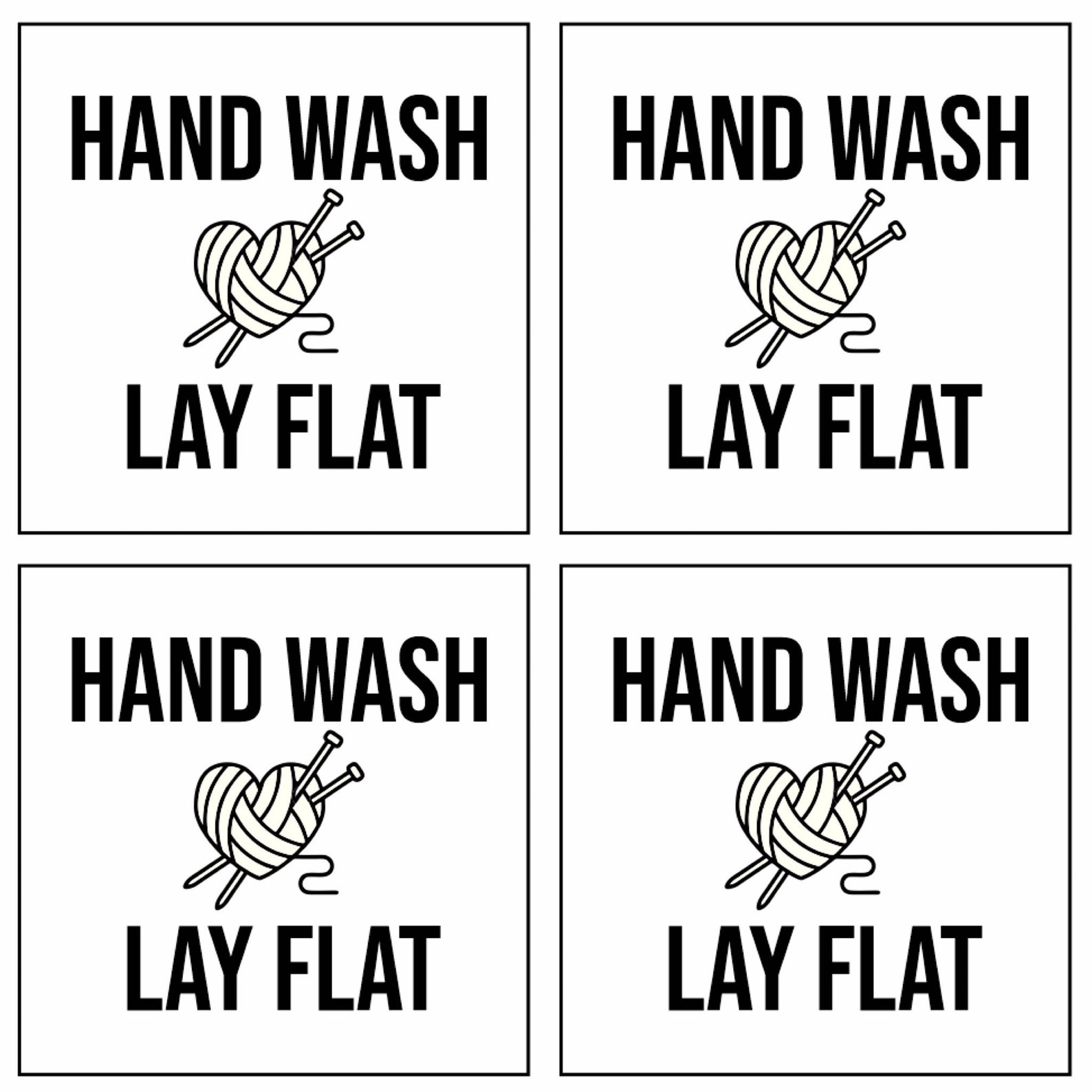 Hand Wash Care Instructions Laundry 30mm Handmade Custom Craft - Etsy