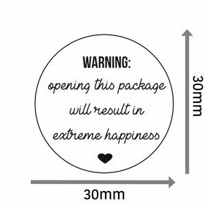 Warning Extreme Happiness Cute Packaging Small Business 35x Thank You ...