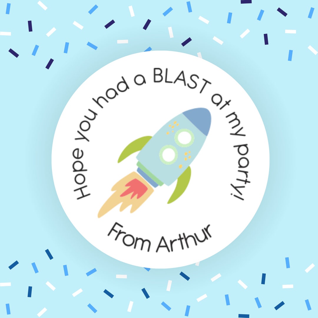 35 X Hope You Had A Blast Rocket Ship Astronaut Space Birthday Gift Bag ...