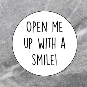 35x Open Me up With A Smile Packaging Small Business Shipping Circle ...