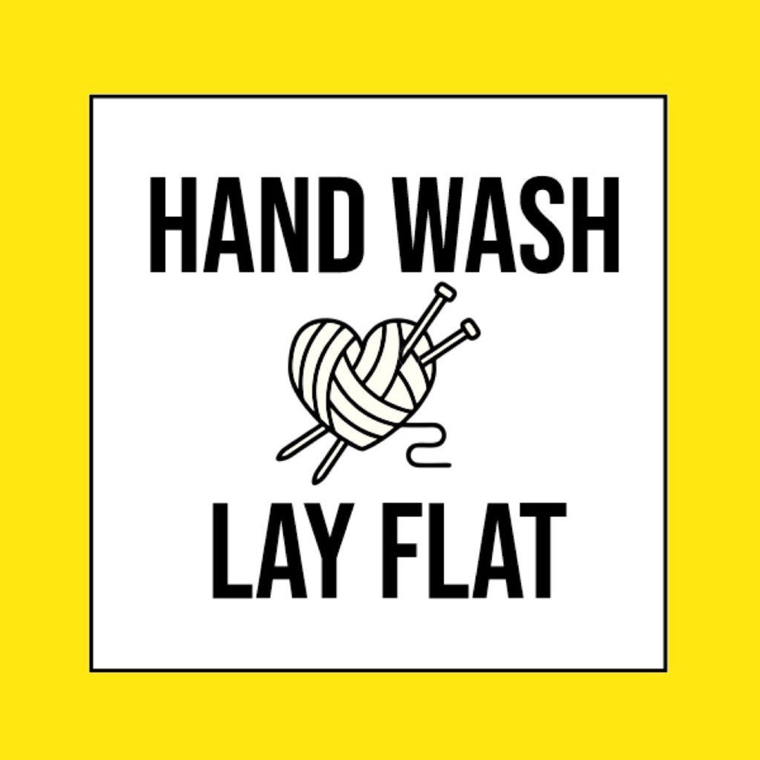 Hand Wash Care Instructions Laundry 30mm Handmade Custom Craft Adhesive ...