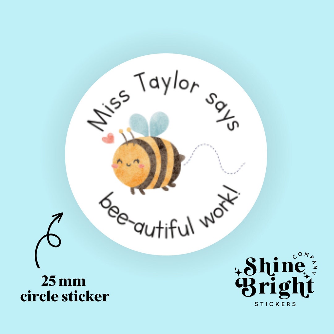 35x Personalised Bee-autiful Work! Bee Teacher Praise Textbook School ...