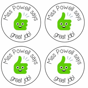 Great Job! Praise Thumbs up Well Done Stickers Teacher Textbook ...