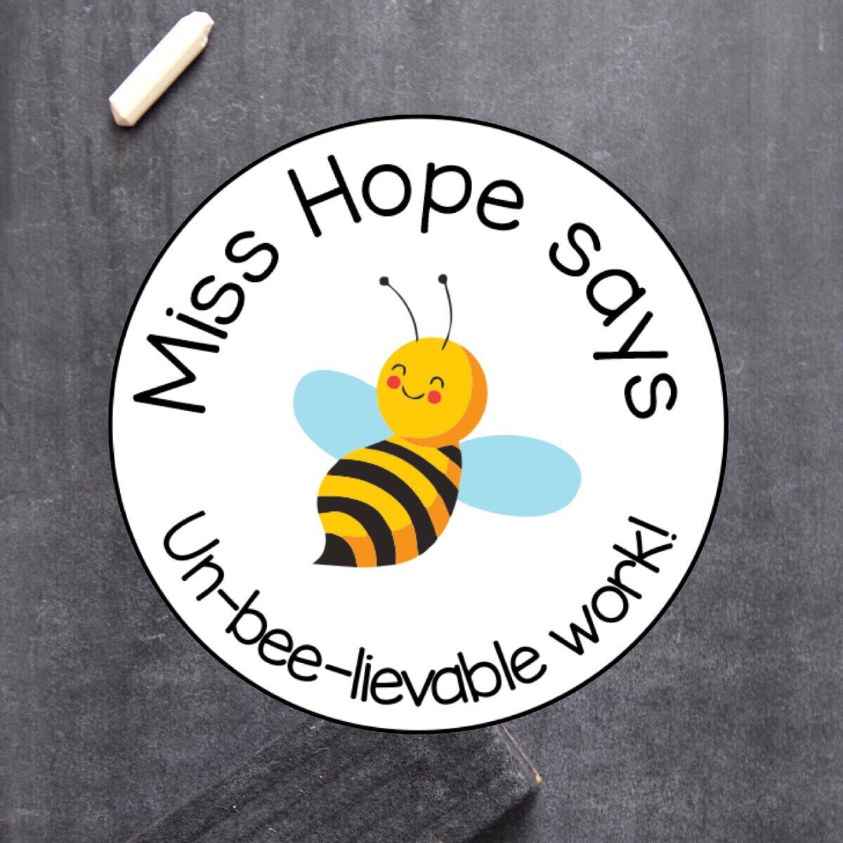 35x Personalised Un-bee-lievable Work! Bee Teacher Praise Textbook ...