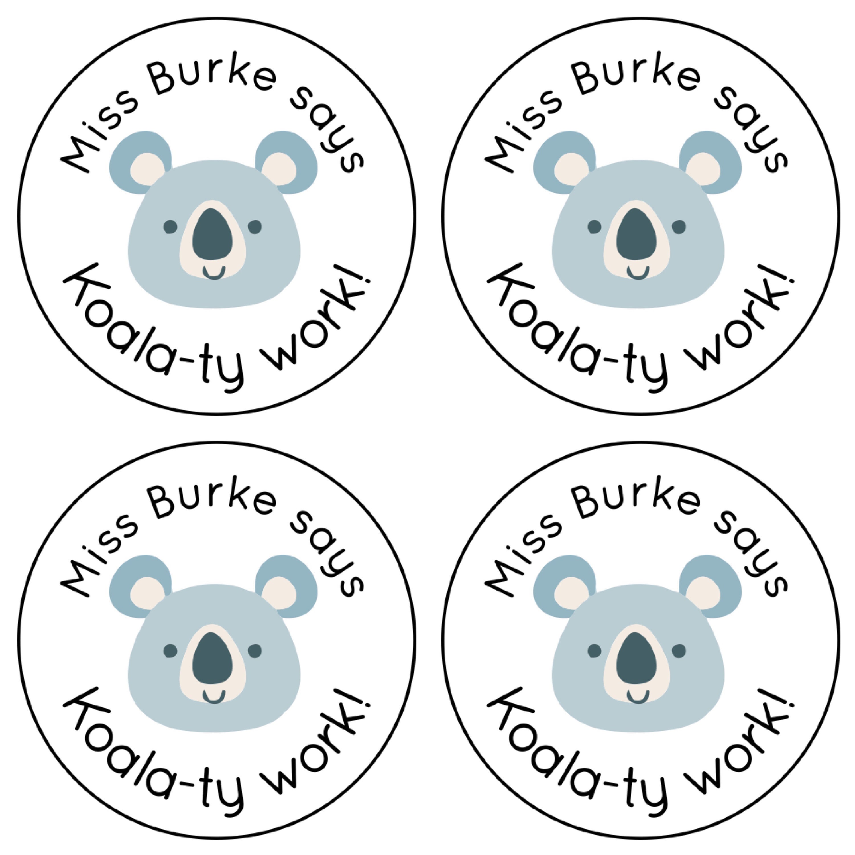 35x Koala-ty Work Student Great Job Well Done Stickers Teacher - Etsy