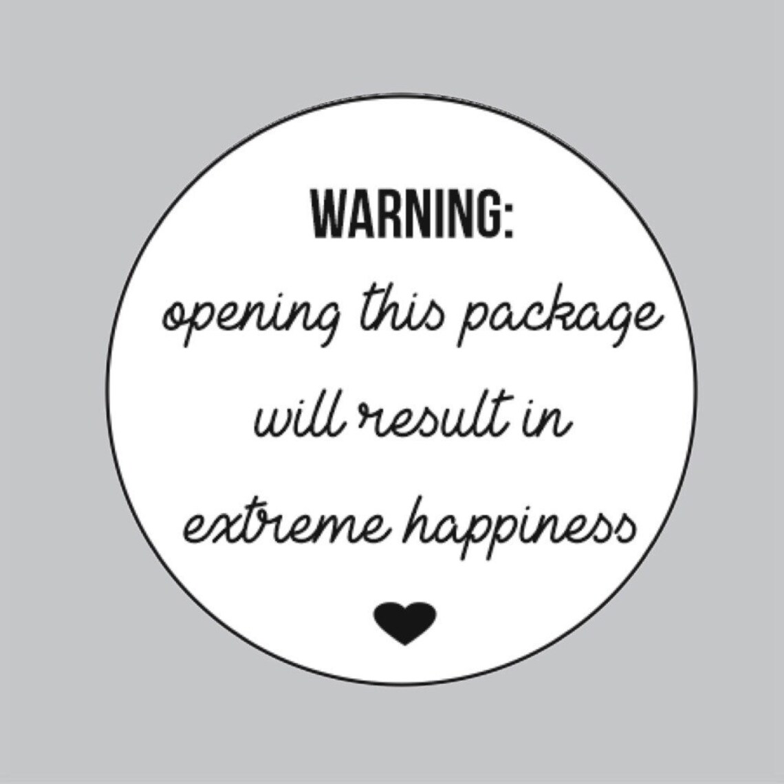 Warning Extreme Happiness Cute Packaging Small Business 35x - Etsy