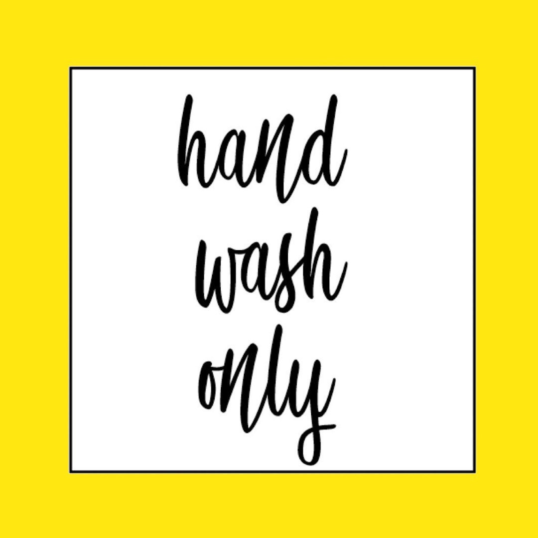 Hand Wash Only Care Instructions Laundry 30mm Handmade Custom Craft ...