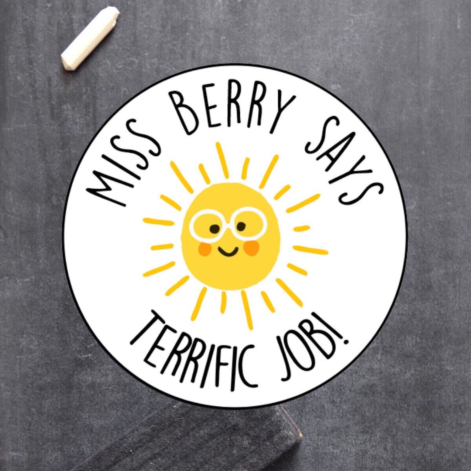 35x Terrific Work! Smiley Sun Personalised Good Work Teacher Praise ...