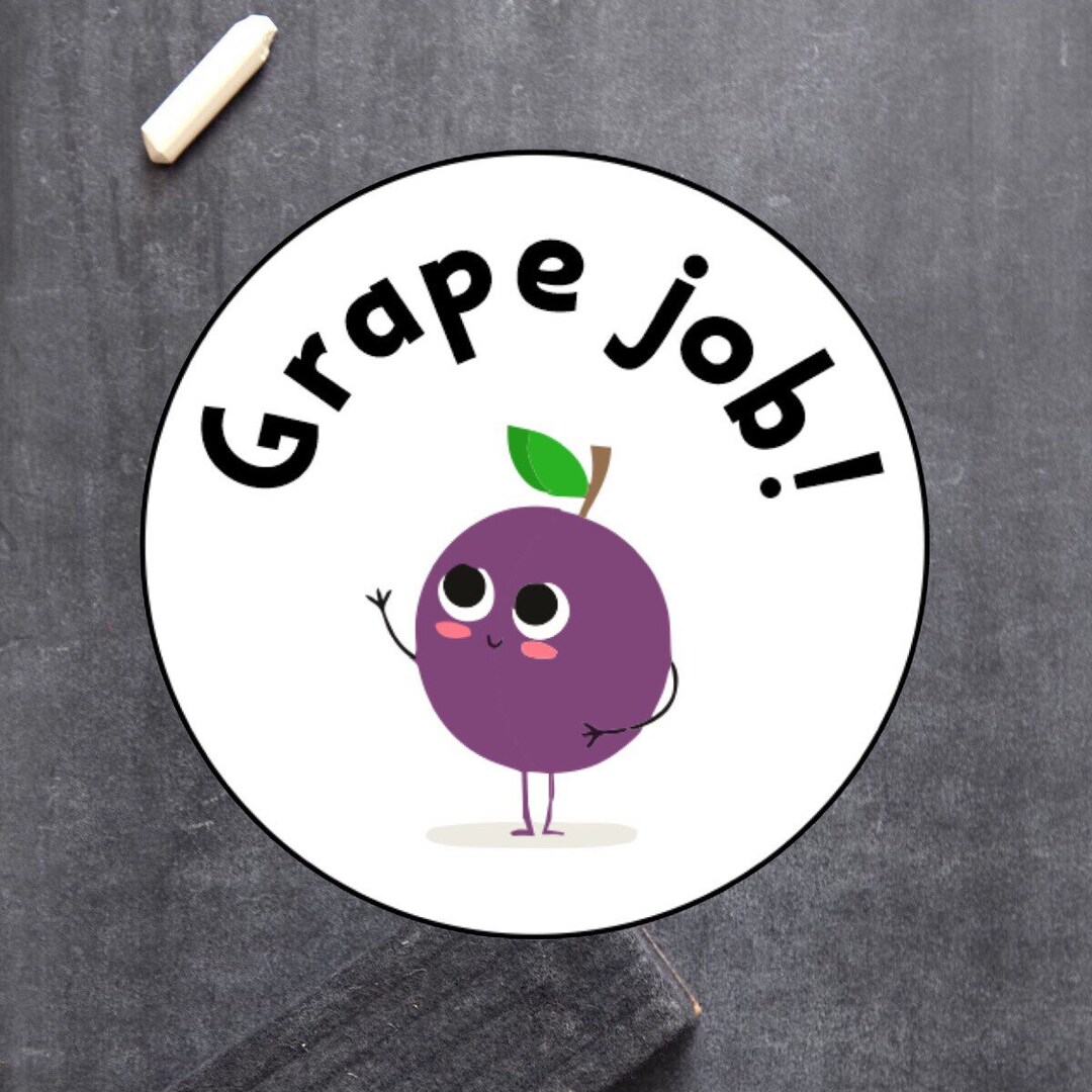 Cute Grape Job Custom Stickers Teacher Praise Textbook School Education ...