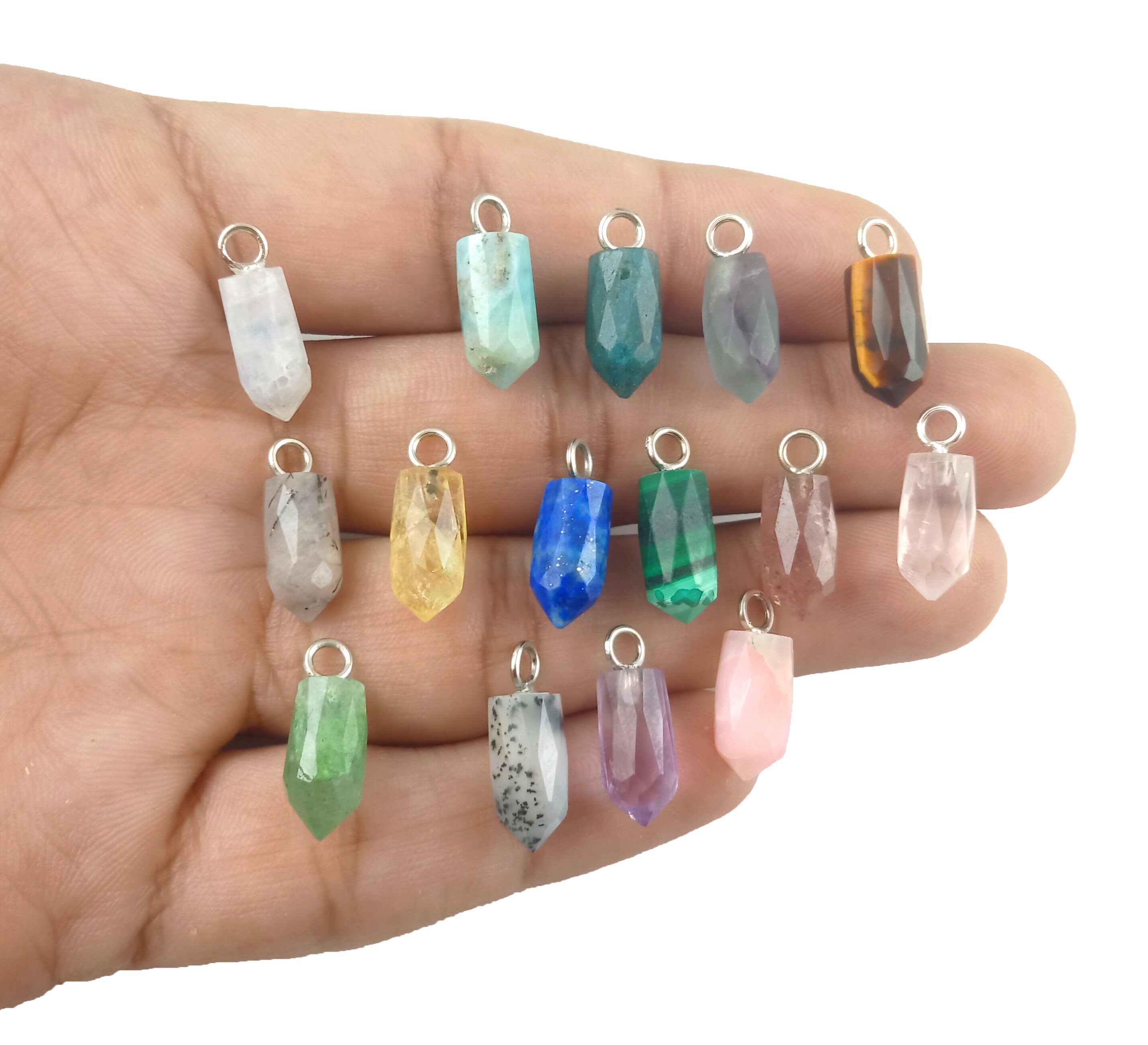 Good Quality Natural Tiny Spikes Stone Charms Pendant 925 - Etsy