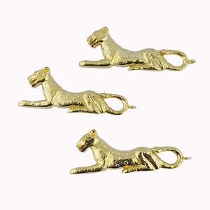 2 Piece Set of Gold Plated Jaguar Charm Pendant Making for | Etsy