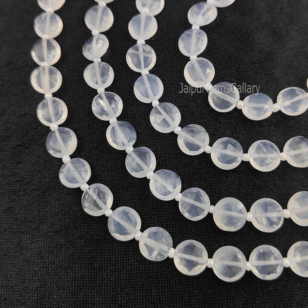 Genuine Ice Quartz Coin Shape Beads-loose Gemstone Handmade Beads ...