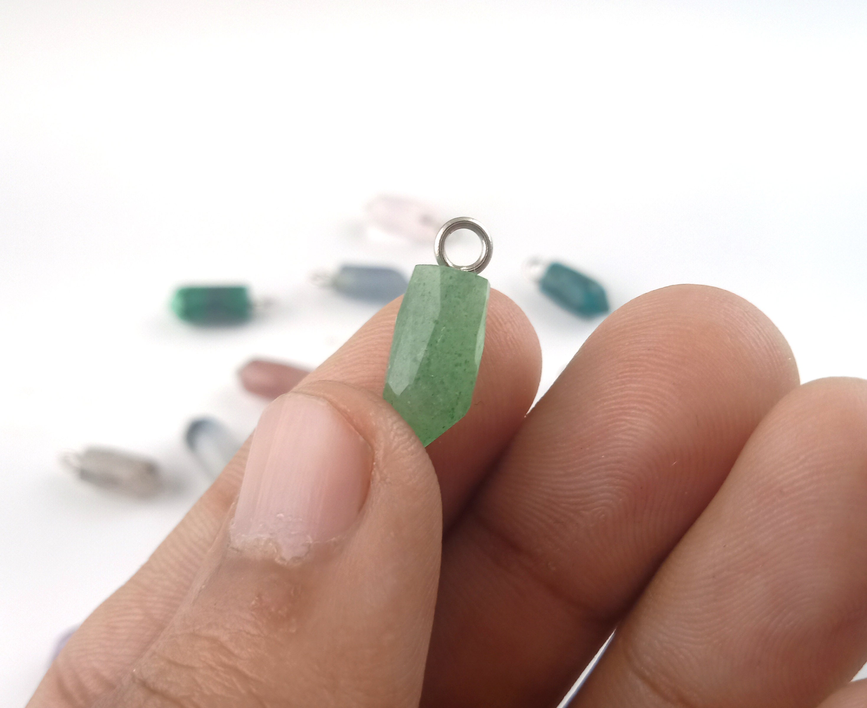 Good Quality Natural Tiny Spikes Stone Charms Pendant 925 - Etsy