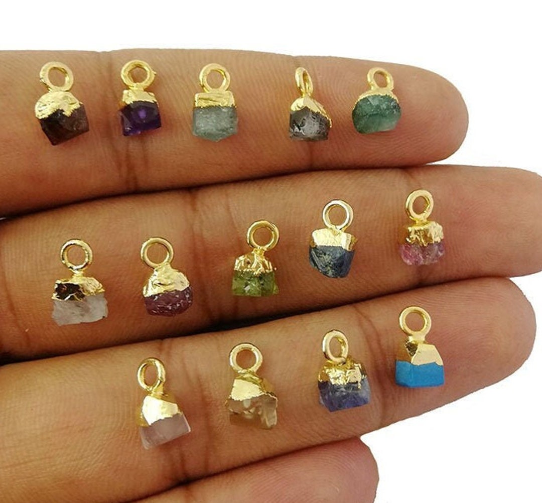Handcrafted Tiny Raw Gemstone Pendant - Birthstone Jewelry ...