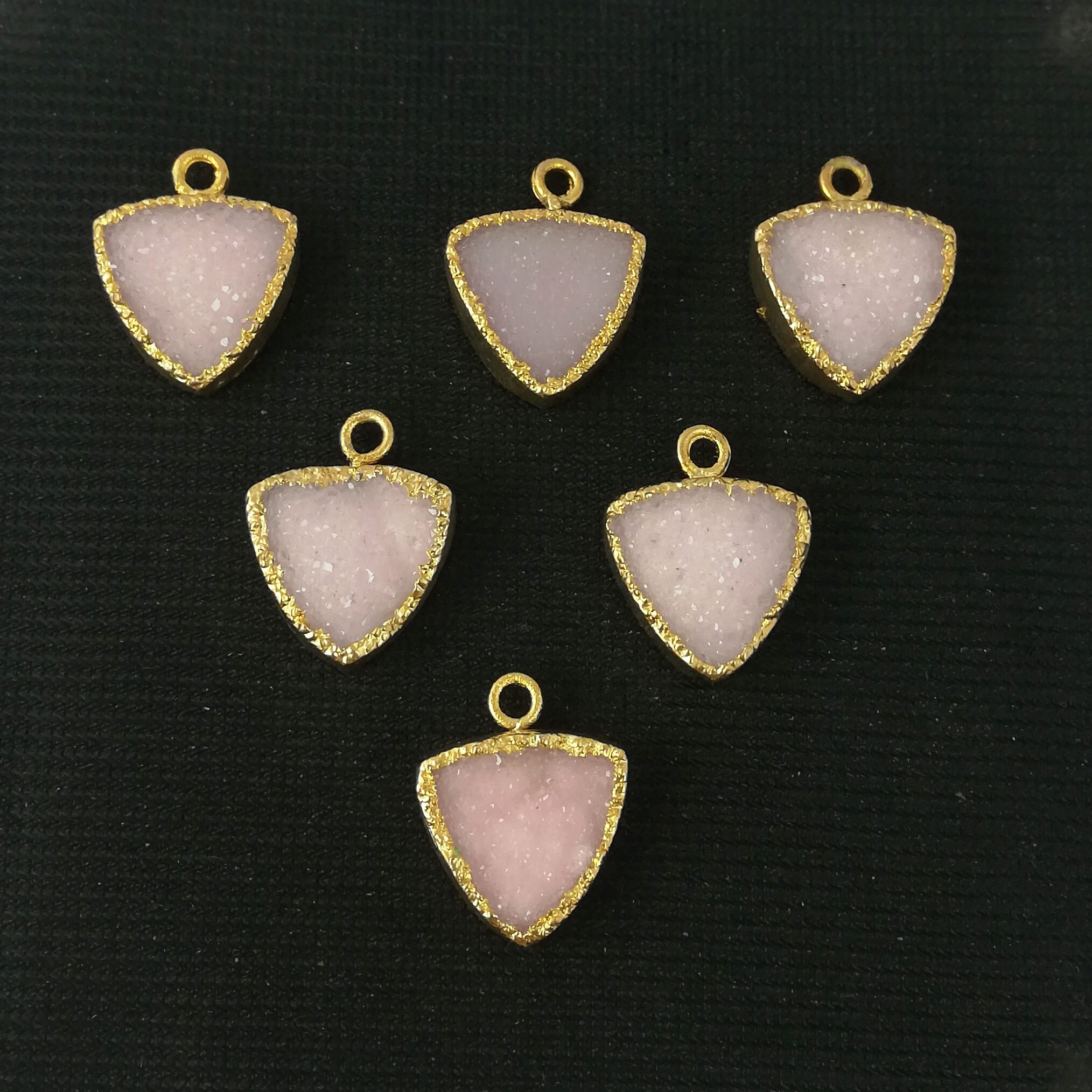 Pink Druzy Gemstone Gold Electroplated Pendant Natural Druzy | Etsy