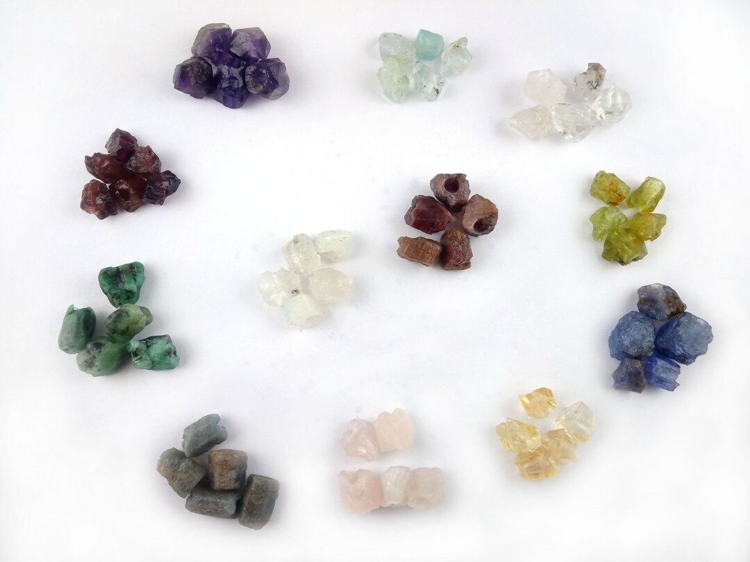 Birthstone Raw Drill Beads - 8-10mm Big Hole Birthstone Bead - Jewelry ...