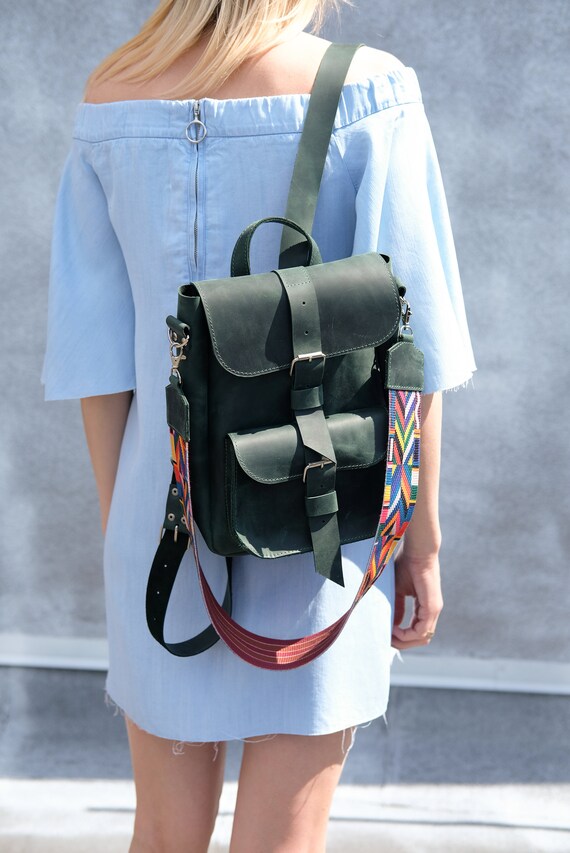 Medium leather backpack Leather Backpack Women Leather | Etsy