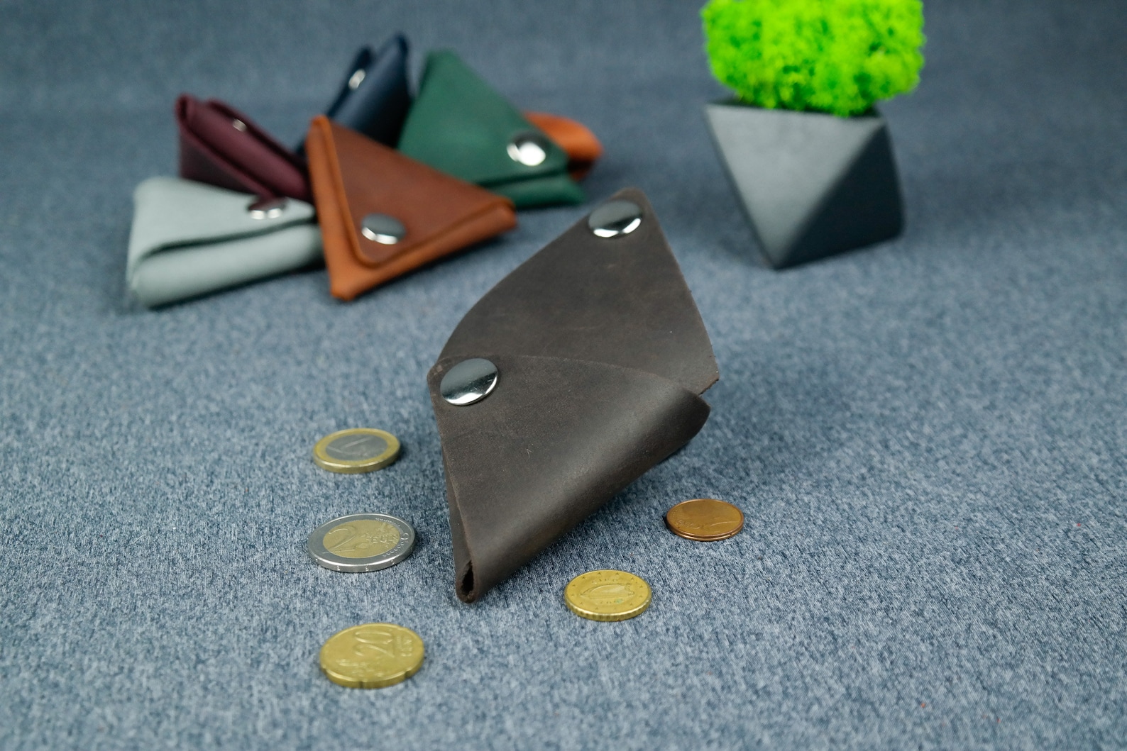 Leather Coin Case Leather Coin Bag Coin Pouch With a Snap - Etsy