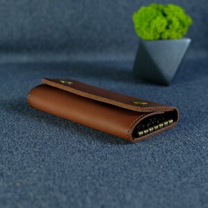 Trifold Leather Key Case, Leather Key Chain, Leather Key Bag, Compact ...