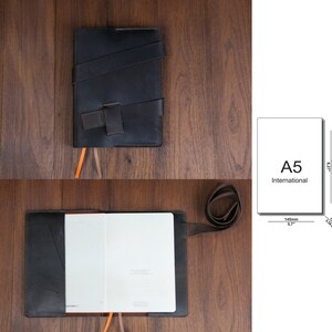 Leather Journal Cover With Long Strap A5 Notebook Cover - Etsy