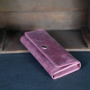 Leather Wallet, Handmade Wallet With 12 Card Slots, Long Wallet With a ...